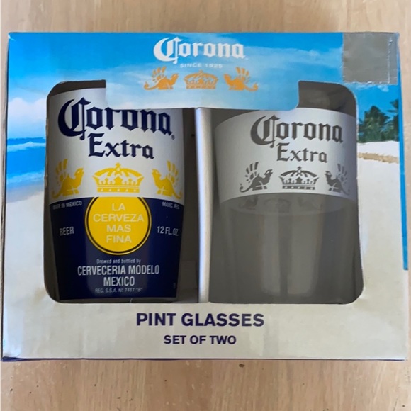Corona | Dining | Nwt Boxed Set 2 Of Clear Glass Corona Extra Beer ...